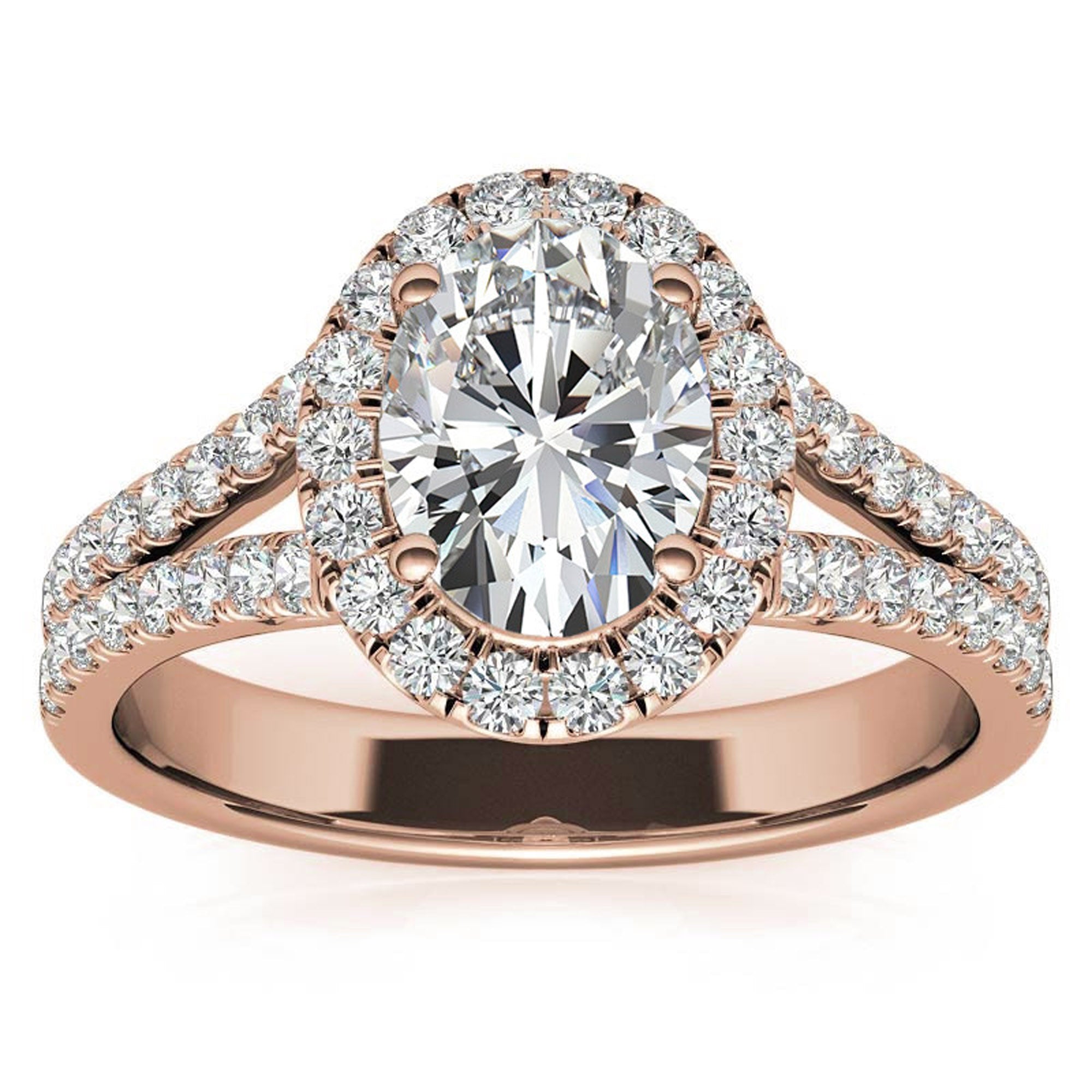 Split Shank Rose Gold Adjustable Sterling Silver Elegant Engagement Ri